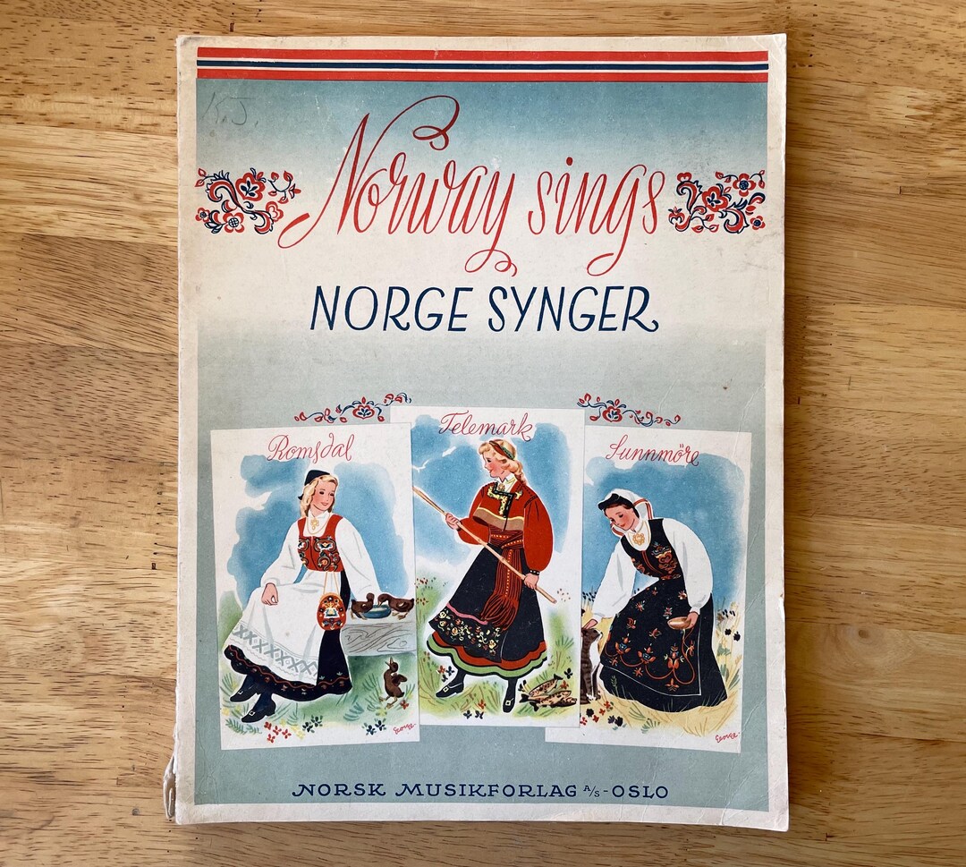 Vintage norway Sings Norwegian-english Music Songbook, Folk Music ...