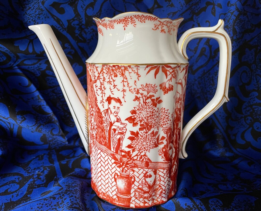 Rare Royal Crown Derby "red Mikado" Coffee Pot, 1930s, Gilbert and ...