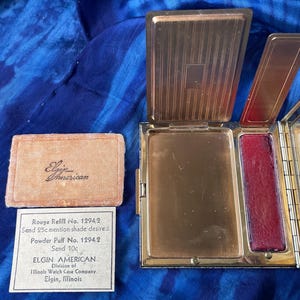Elegant Midcentury Elgin American Square Compact, Mirror, Modernistic ...
