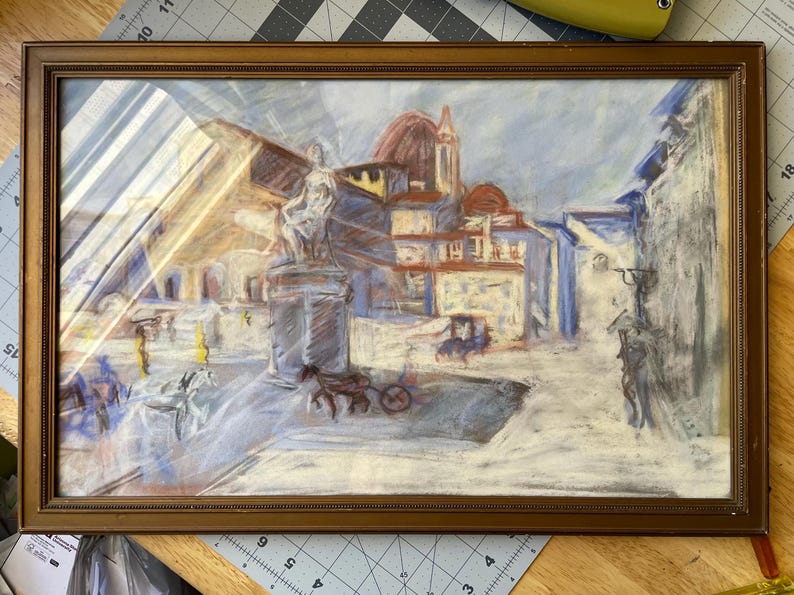 Vintage Original Impressionistic Pastel Portrait of Sun-drenched ...
