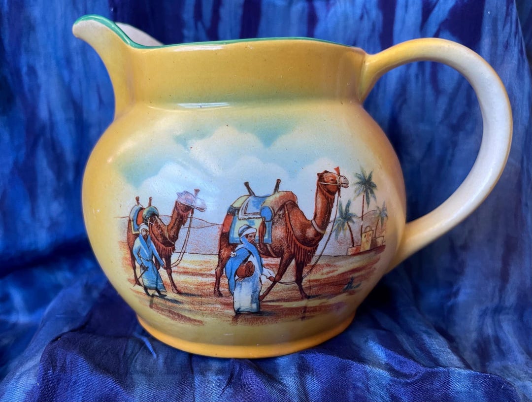 Antique 1920s Era Czechoslovakian Creamer Pitcher With Middle Eastern ...