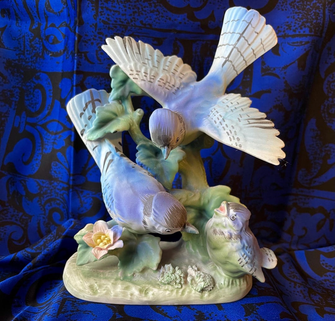 Lovely Midcentury Lipper & Mann Blue Jays Family Porcelain Figurine ...