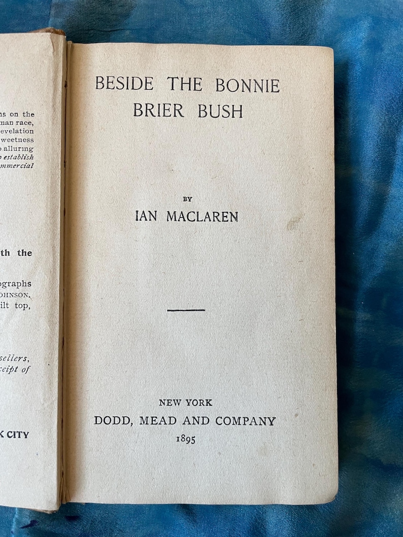 Antiquarian 1895 Book “beside the Bonnie Briar Bush,” Short Stories ...