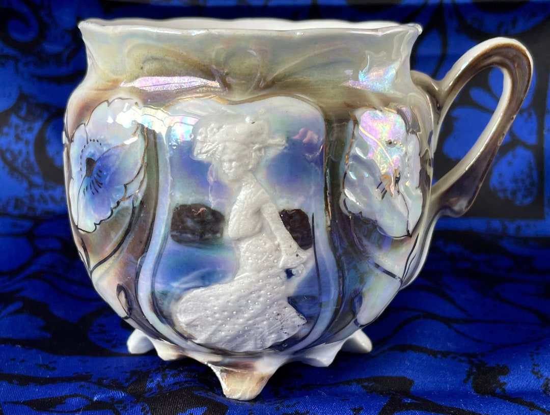 Stunning Art Nouveau Style Bas Relief Victorian Lady Footed Cup With ...