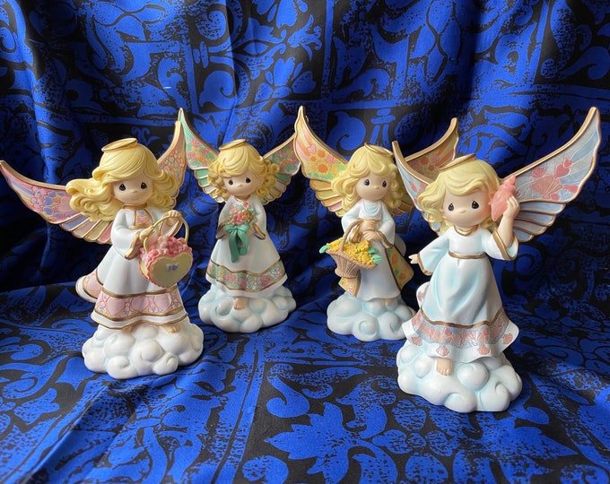 Set of Four Vintage Precious Moments "on Heaven's Wings" Angel ...