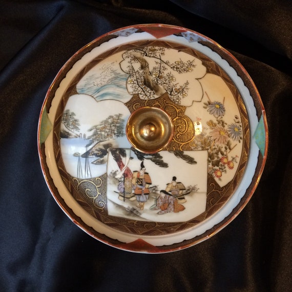 Lavishly Decorated Japanese Hand Painted Kutani Lidded Rice - Etsy