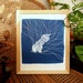 Swimming Bengal Tiger Illustration, Cyanotype Print, Simple Wall Art ...