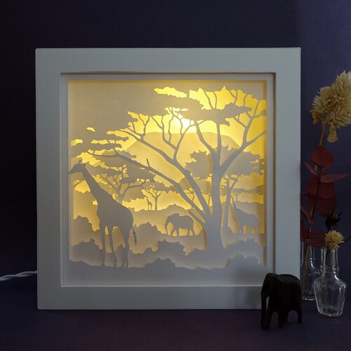 3D Paper Cut Light Box Template Digital SVG Files TREE LOVE | Etsy