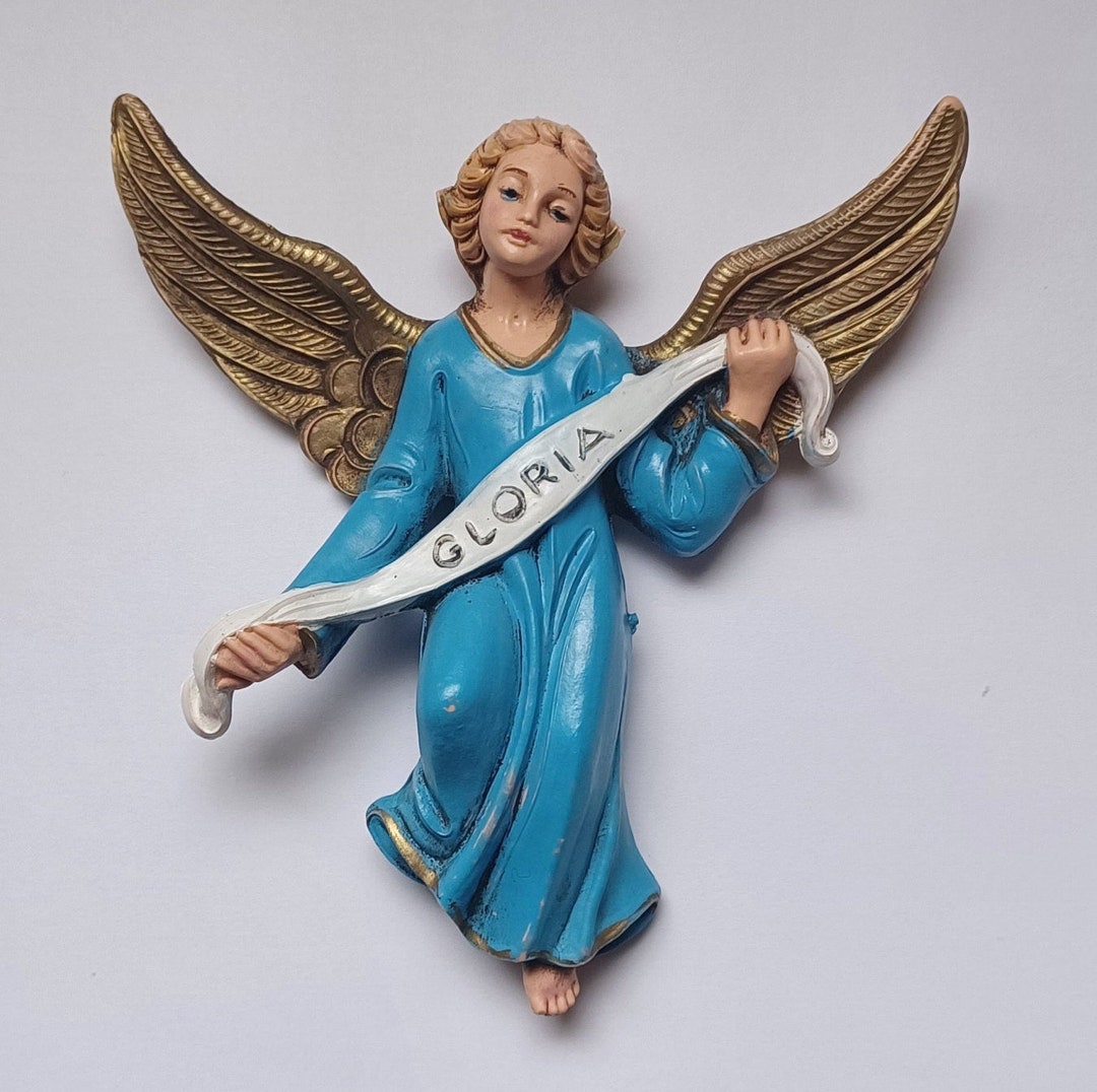 Vintage Angel Gloria Hard Plastic Made in Italy Religious Ornament ...