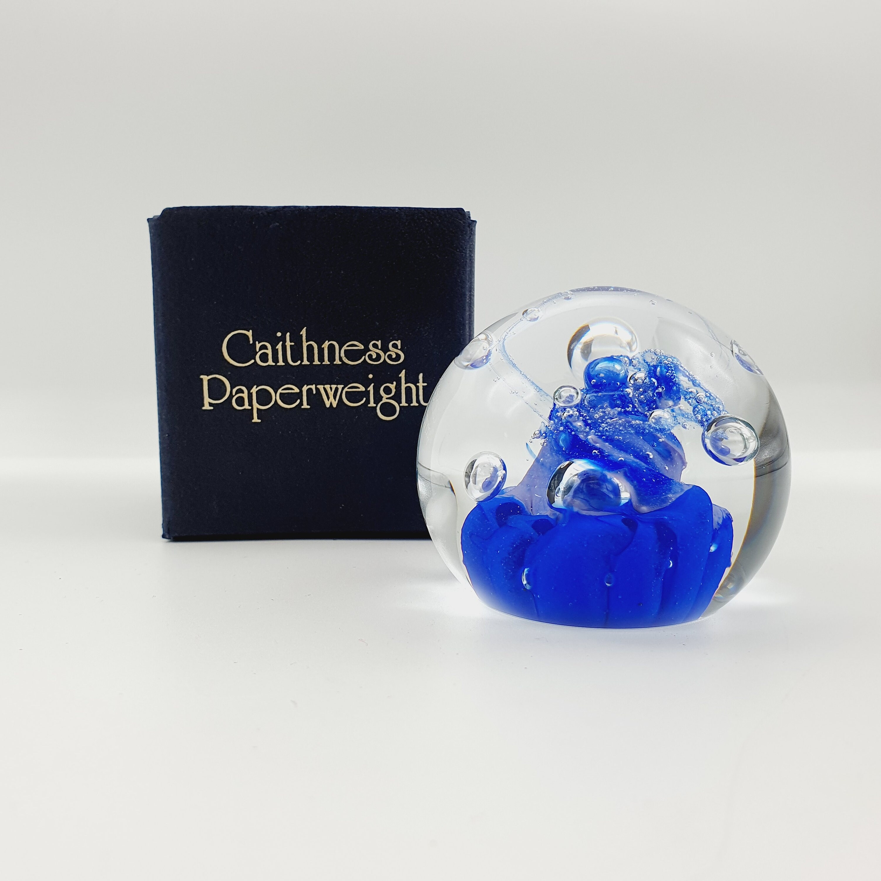 Tango Blue Mini Caithness Glass Paperweight Vintage Collectible Art ...