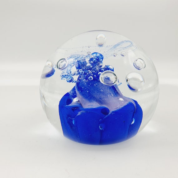 Tango Blue Mini Caithness Glass Paperweight Vintage Collectible Art ...