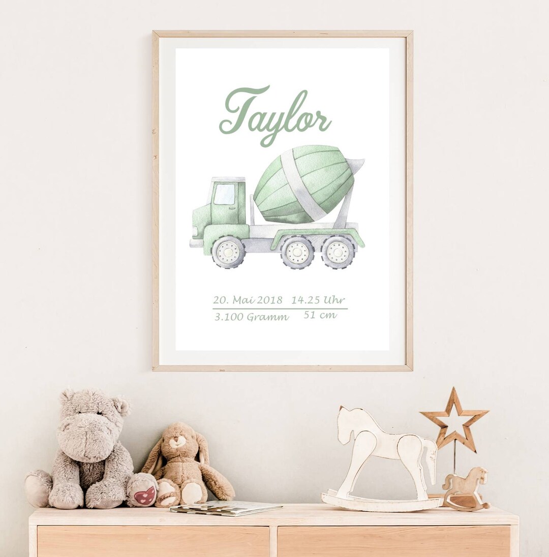 Mural, Poster, Birthday Poster for Birth or Birthday, for the Nursery ...