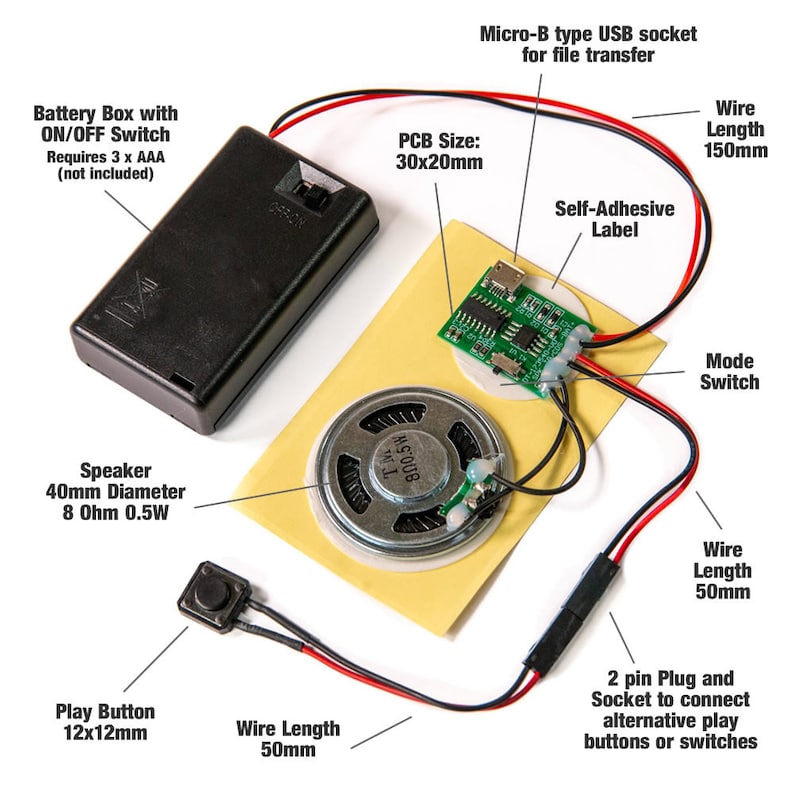 Talking Products, MP3 Sound Chip Module, 4MB Memory. Add Speech Music ...