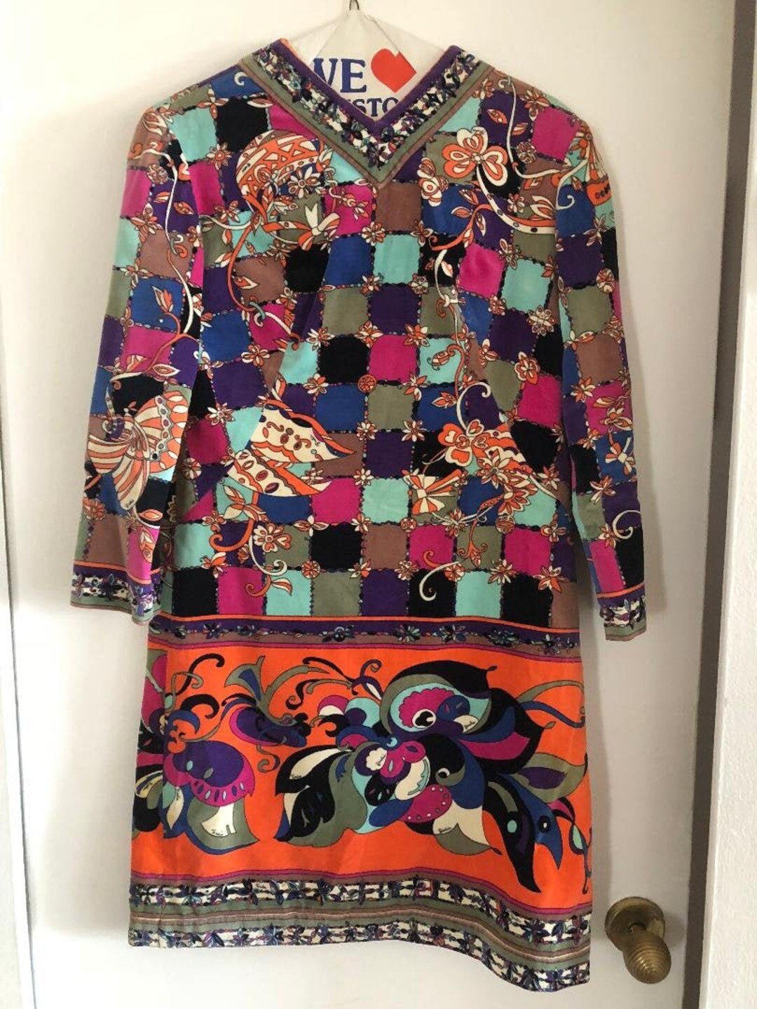 Vintage 70's Pucci S/M Velvet Print Dress - Etsy