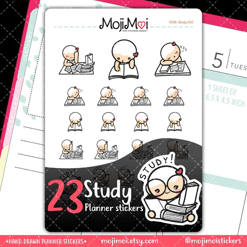 Study Stickers for Life Planner, School Stickers, College Stickers ...