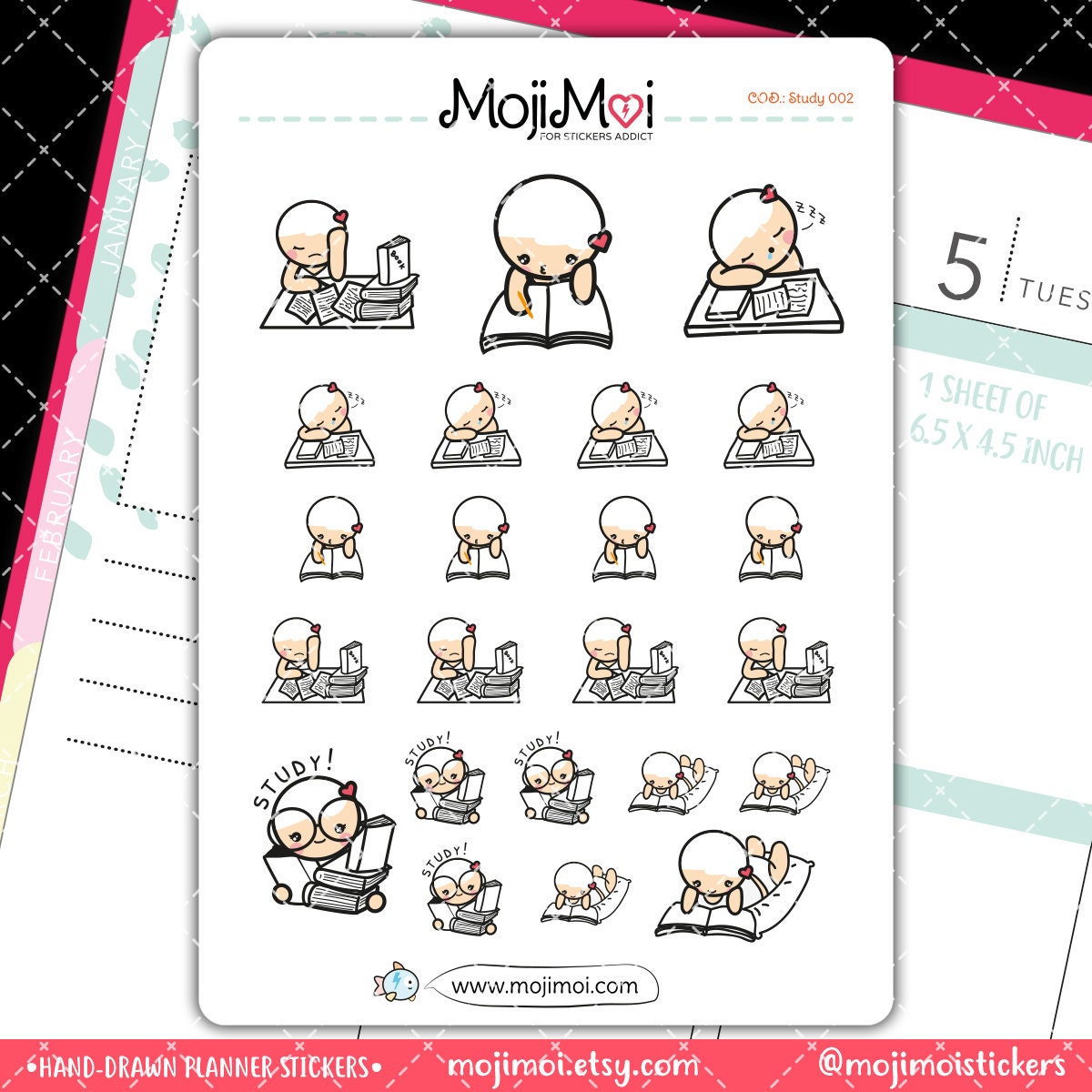 Study Stickers for Life Planner School Stickers College | Etsy