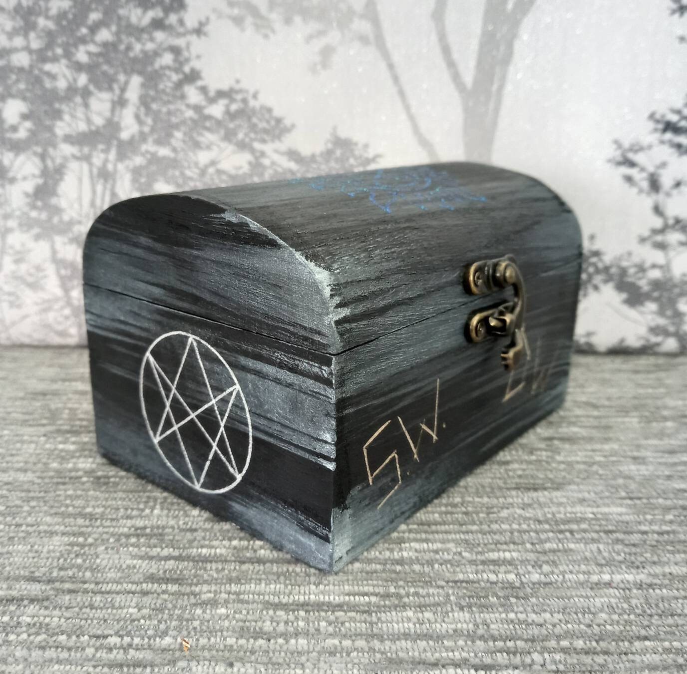 Supernatural Demon Protection Symbol Box. Black Blue and | Etsy