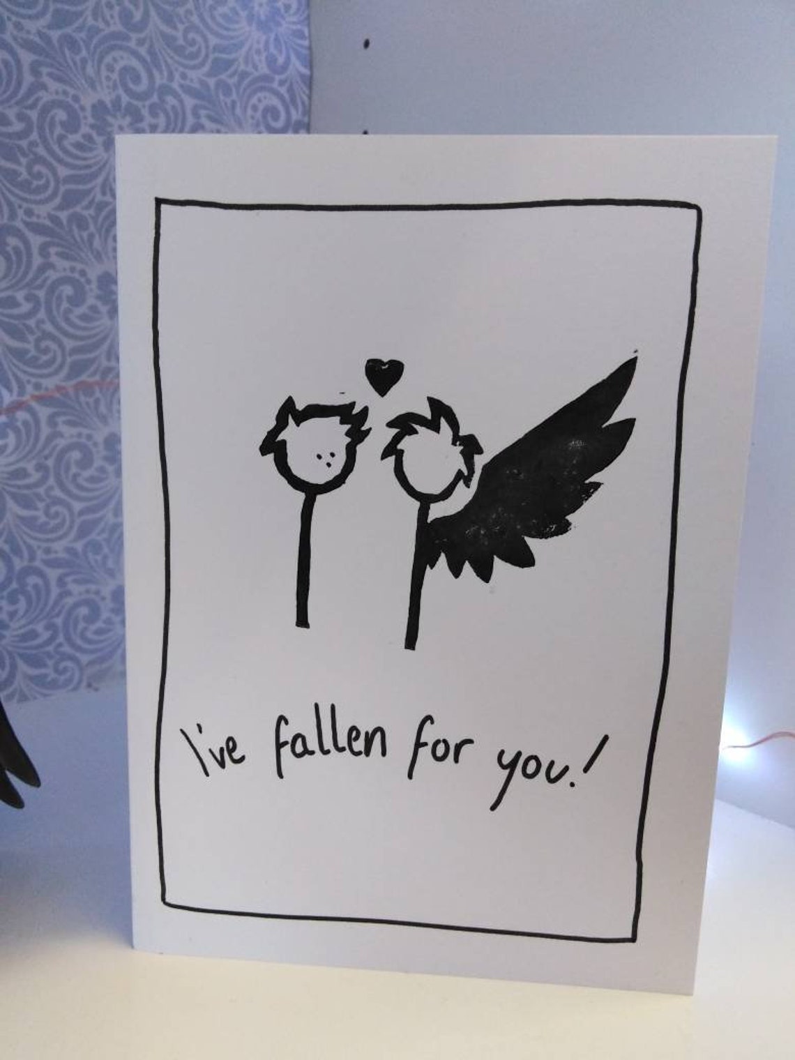 Supernatural Angel Valentine's Day Card. Anniversary - Etsy