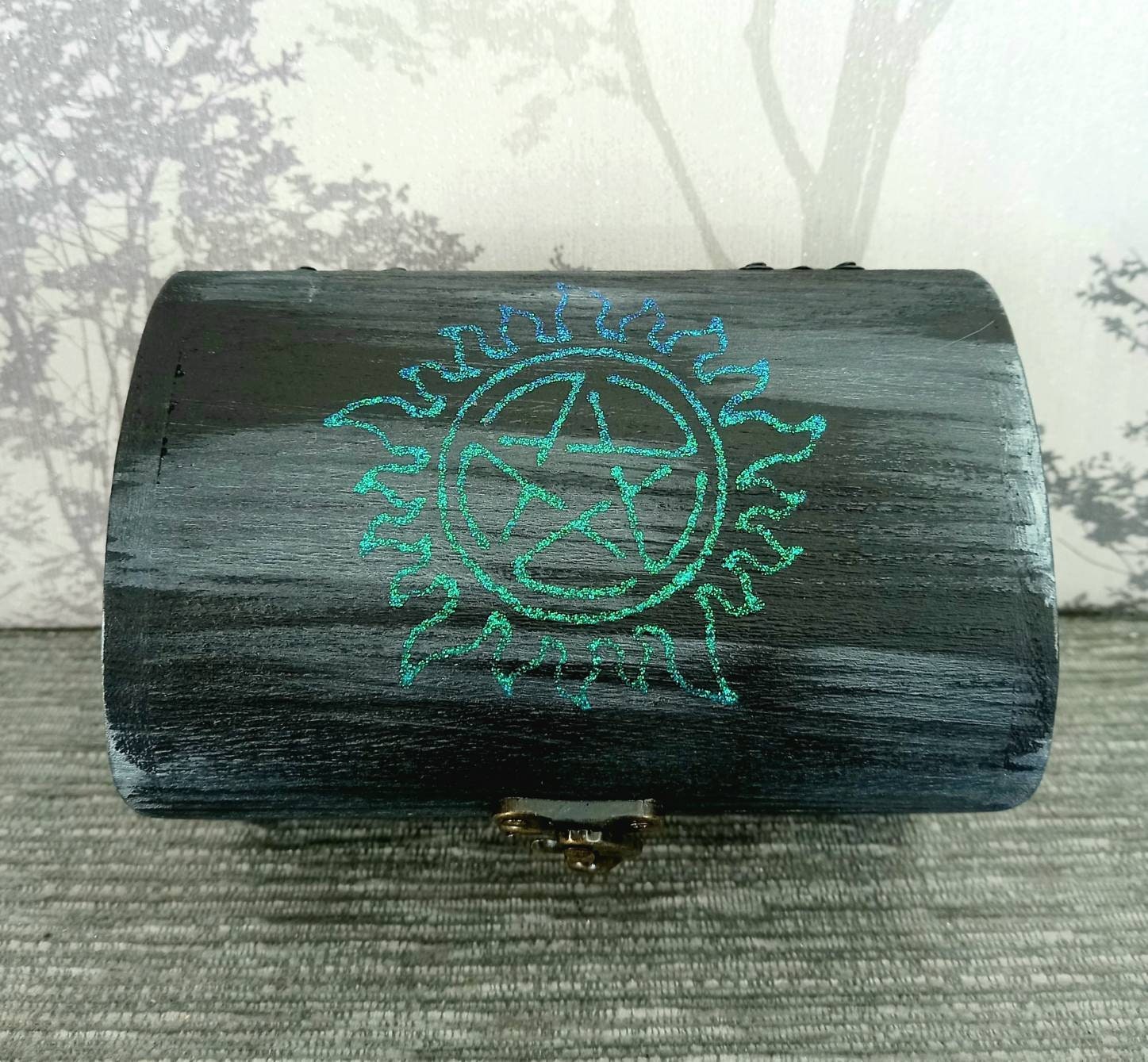 Supernatural Demon Protection Symbol Box. Black Blue and | Etsy