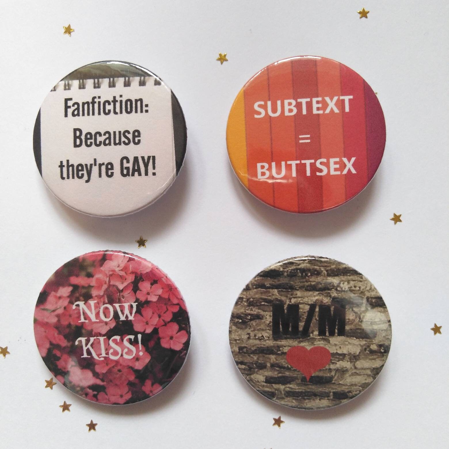 Fanfiction Badges Set 2. Fanfic Geek Fandom Fangirl | Etsy