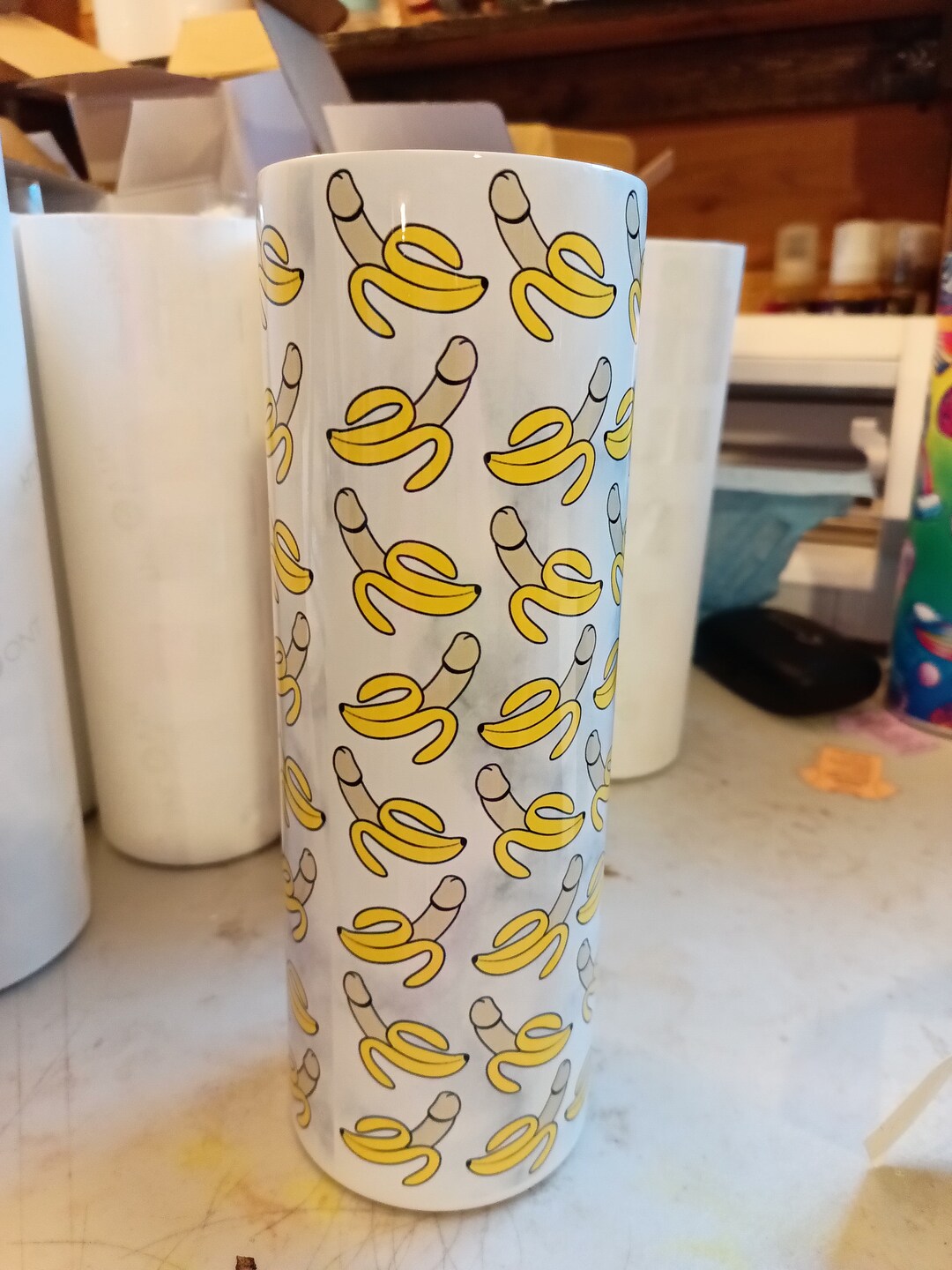 Banana Inappropriate Adult 20oz or 30oz Skinny Tumbler glow in Dark ...