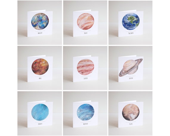 Solar System Planets Card Planet Card 5 X 5 Card - Etsy UK