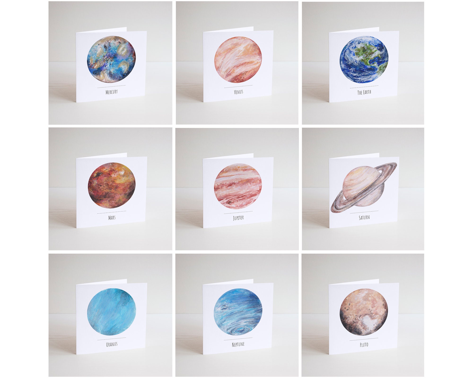Solar System Planets Card Planet Card 5 X 5 Card Space - Etsy UK