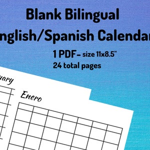 Printable Blank Simple Ready to Write on Bilingual - Etsy
