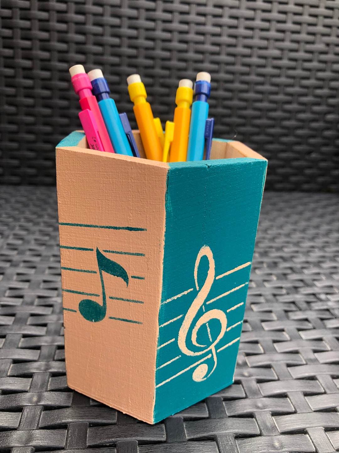 POT A CRAYONS octogonal note de musique - Etsy France