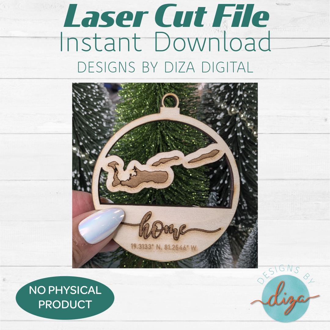 Cayman Home Ornament SVG File: Laser Cut Christmas Decor (digital ...