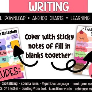 Digital Anchor Chart Bundle - 10 Writing Charts - Instant Download ...