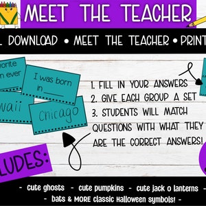 Meet the Teacher - Game - Printable - Ice Breaker - Writing Prompts ...