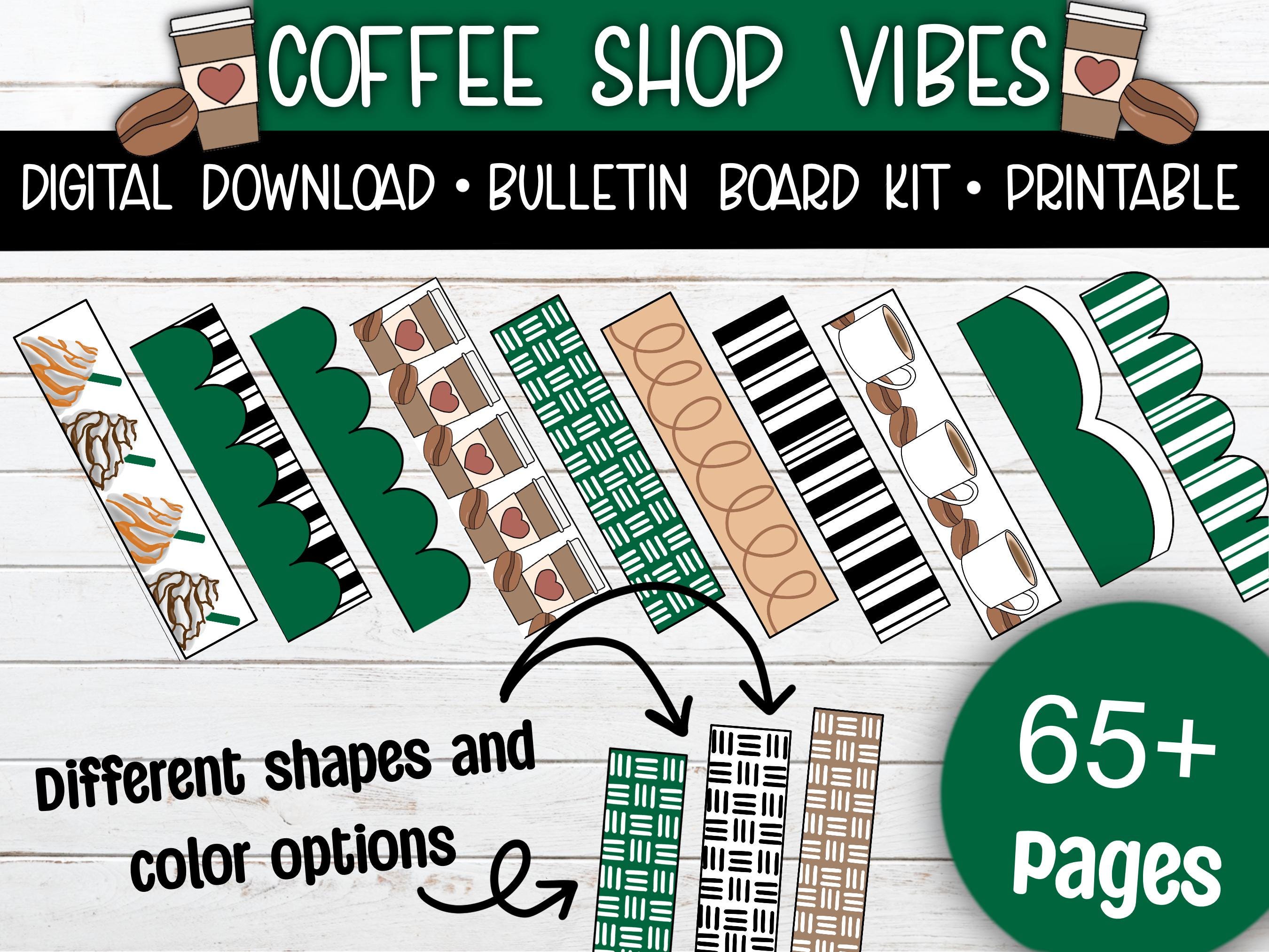 Coffee Shop Bulletin Board Kit - Digital Download - Printable Borders ...