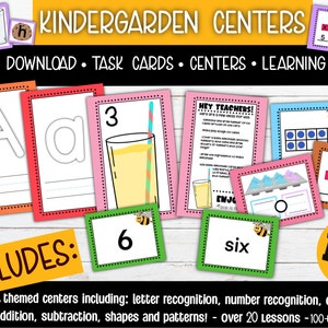 Kindergarden Centers - Task Cards - Letters - Counting - Math ...