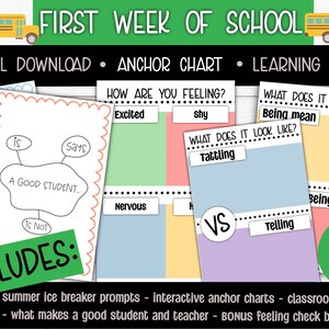 First Week of School Anchor Chart - Ice Breaker - Classroom ...