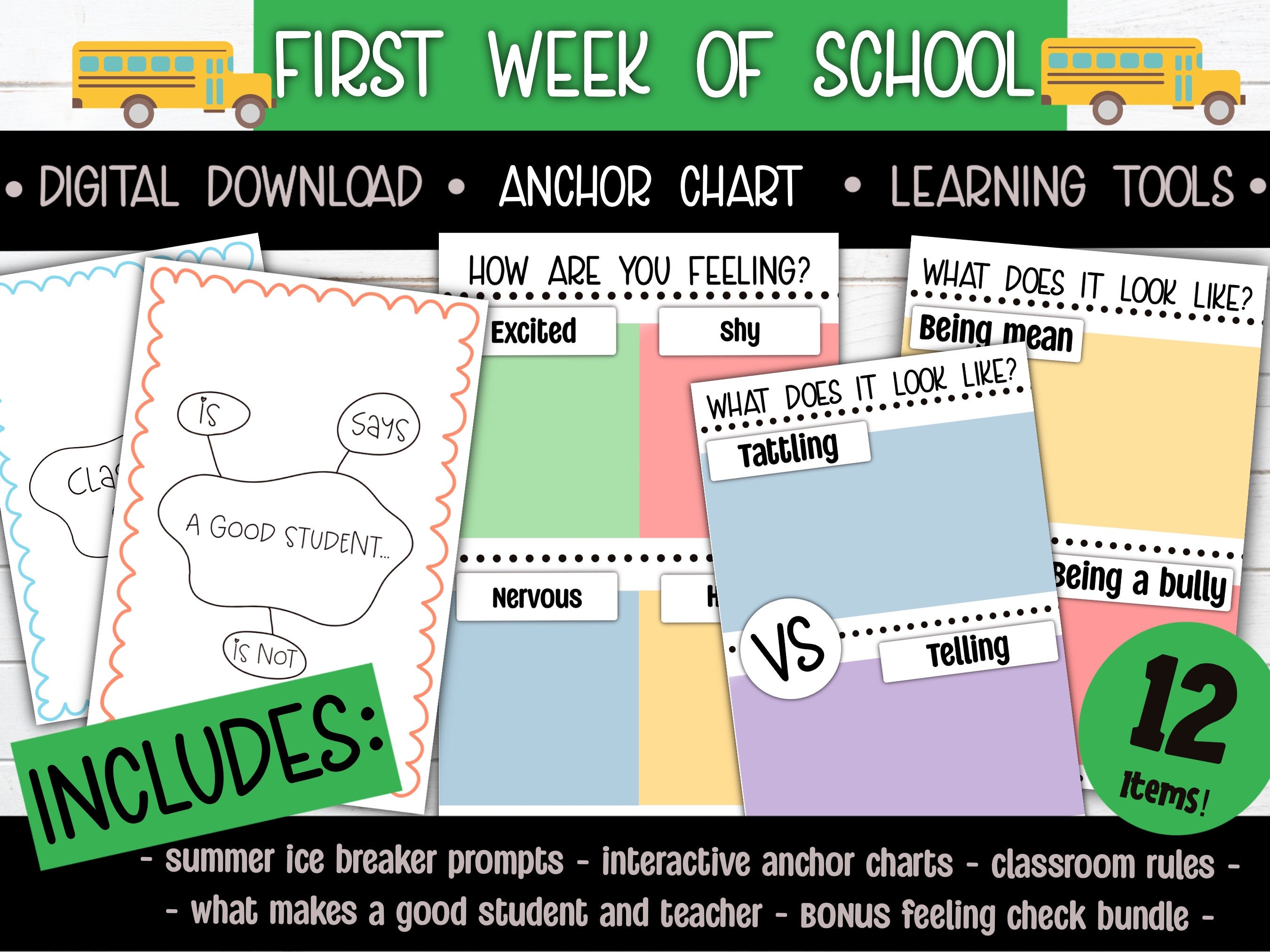 First Week of School Anchor Chart - Ice Breaker - Classroom ...