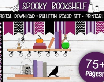 Bookshelf Themed Bulletin Board Kit - Digital Download - Borders ...