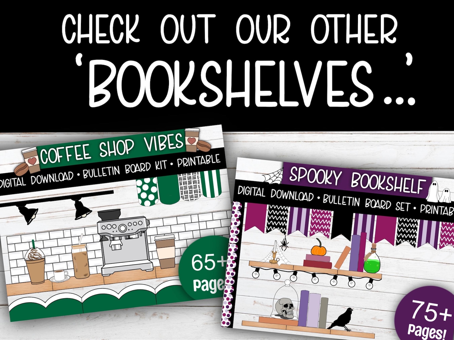 Bookshelf Themed Bulletin Board Kit - Digital Download - Borders ...