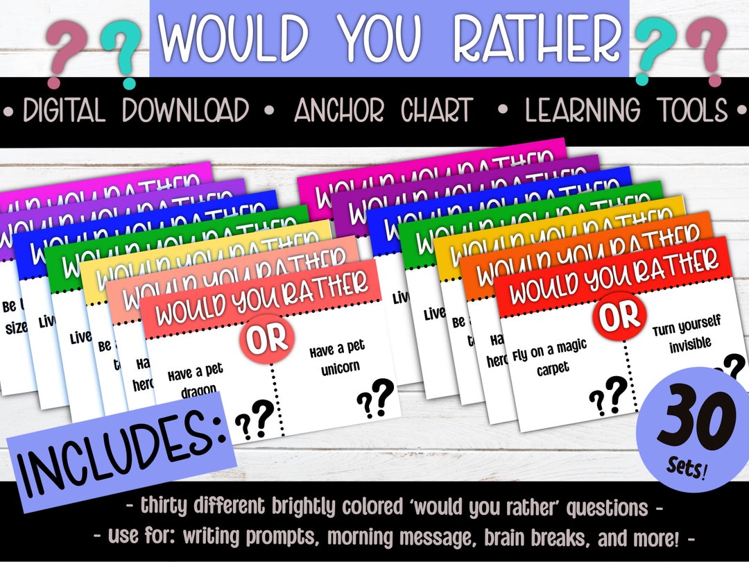 Would You Rather? - Classroom Slides - Printable - Projectable ...