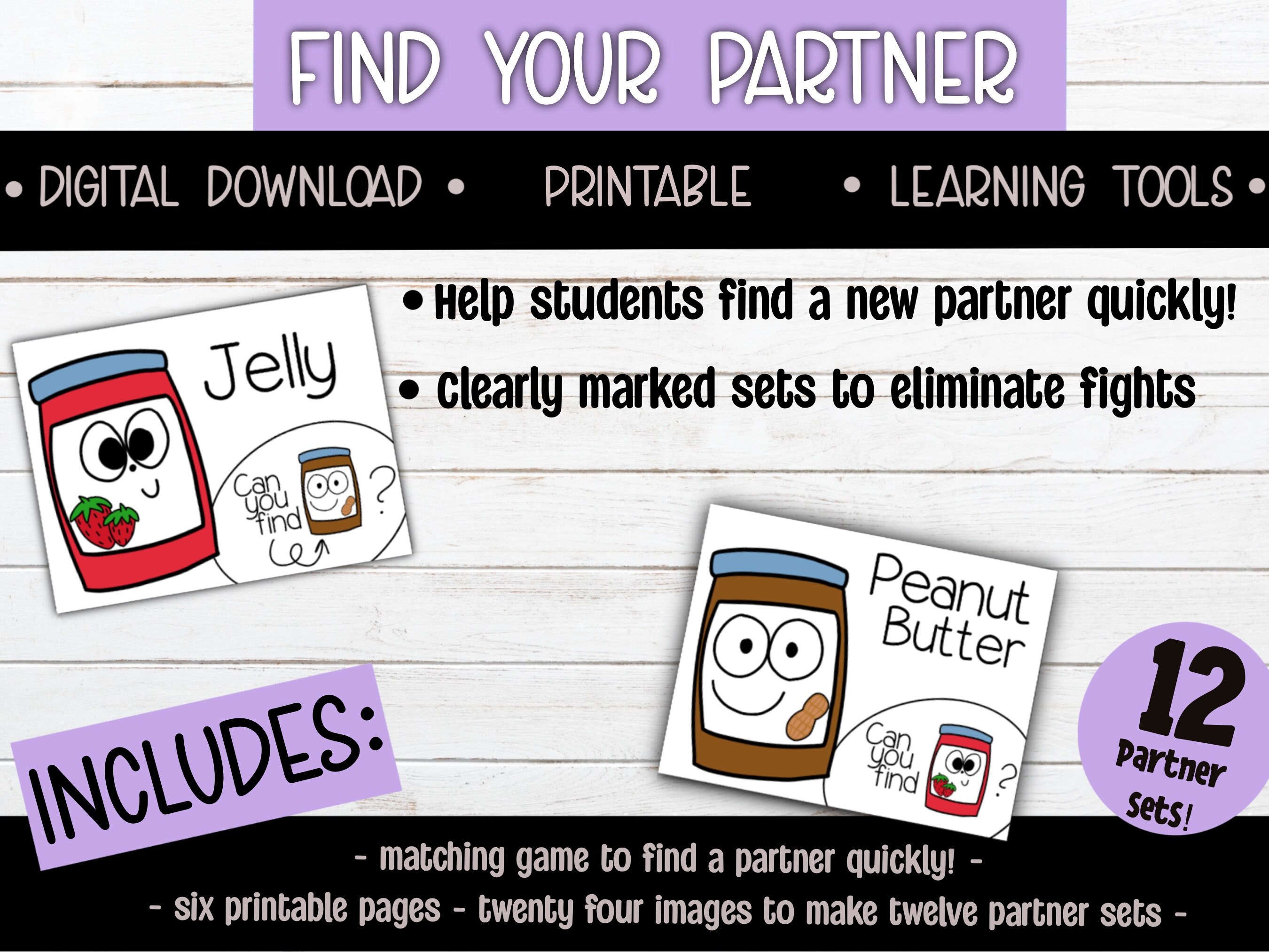 Find Your Partner - Partner Cards - Classroom - Classroom Organization ...