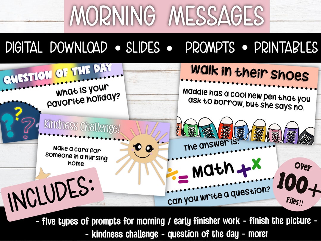 Morning Messages Slides - Early Finishers - Powerpoint - Etsy