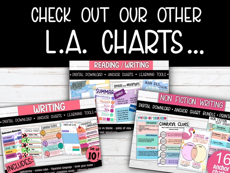 Digital Anchor Chart Bundle - 10 Writing Charts - Instant Download ...
