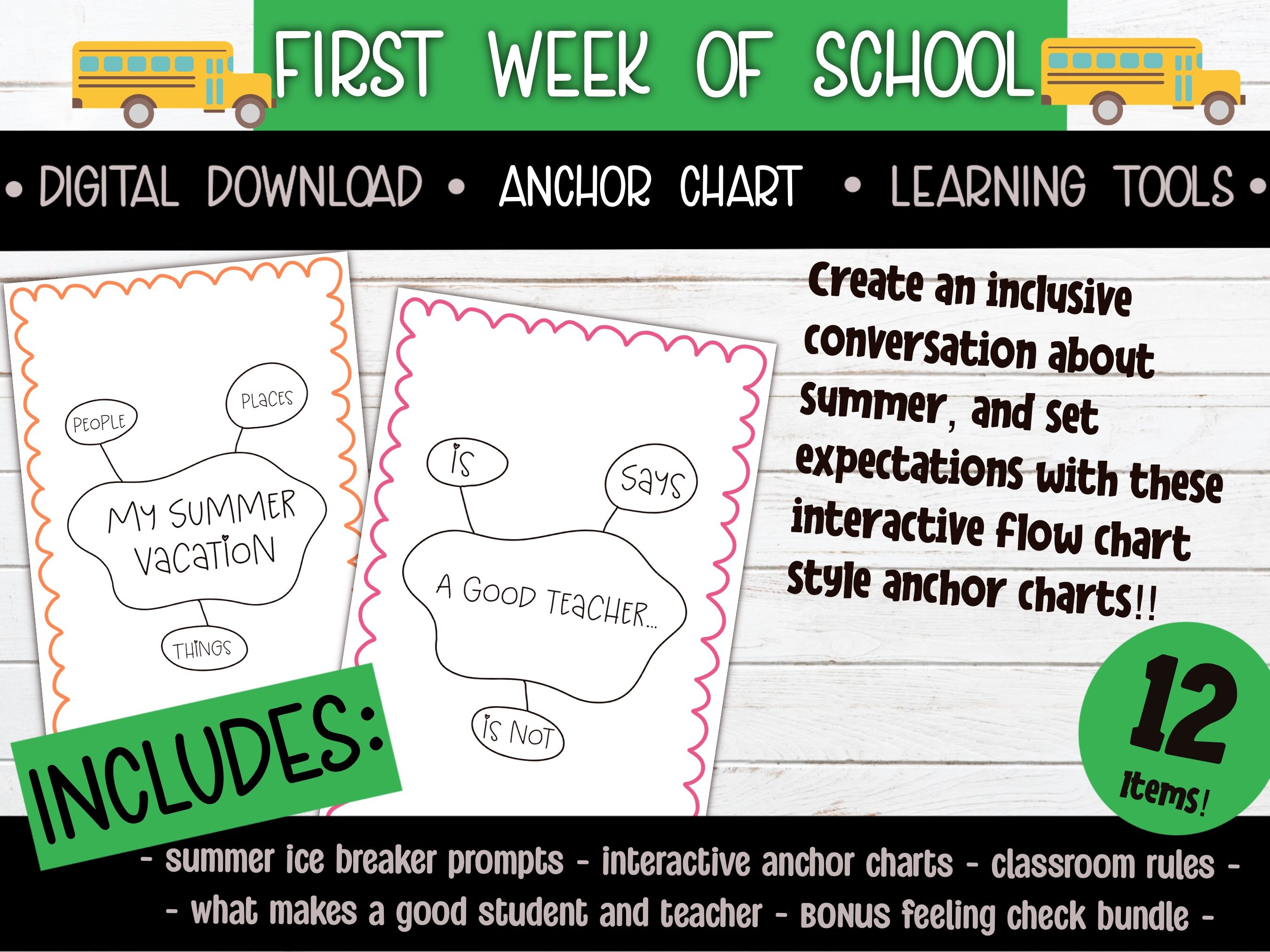 First Week of School Anchor Chart - Ice Breaker - Classroom ...