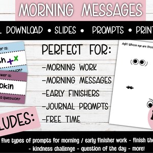 Morning Messages Slides - Early Finishers - Powerpoint - Etsy