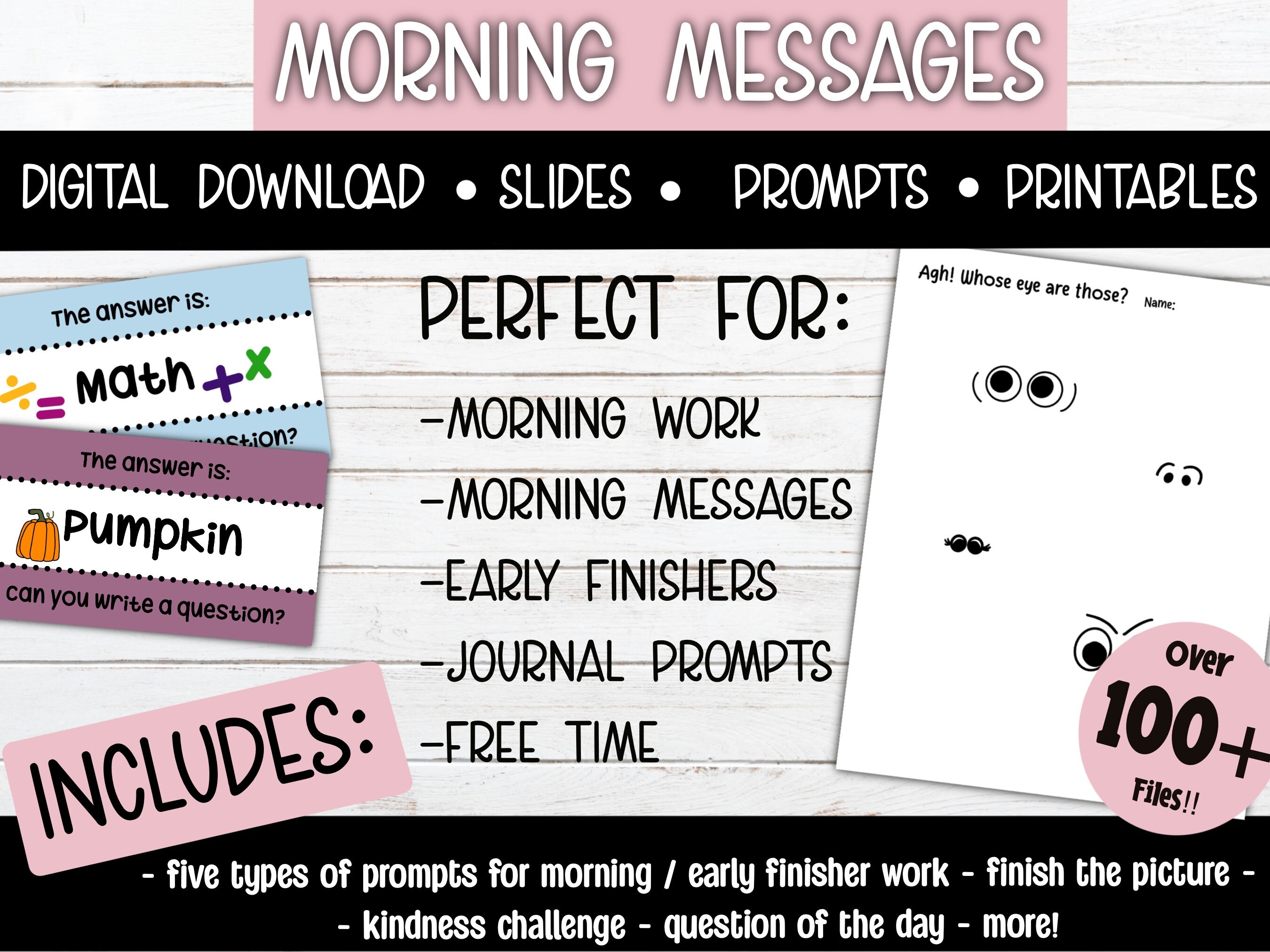 Morning Messages Slides - Early Finishers - Powerpoint - Etsy