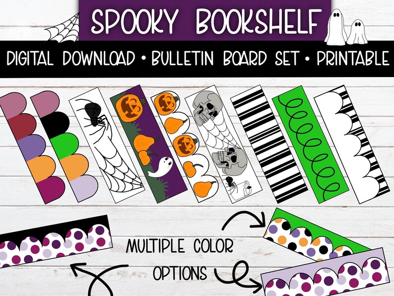 Bookshelf Themed Bulletin Board Kit - Digital Download - Borders ...