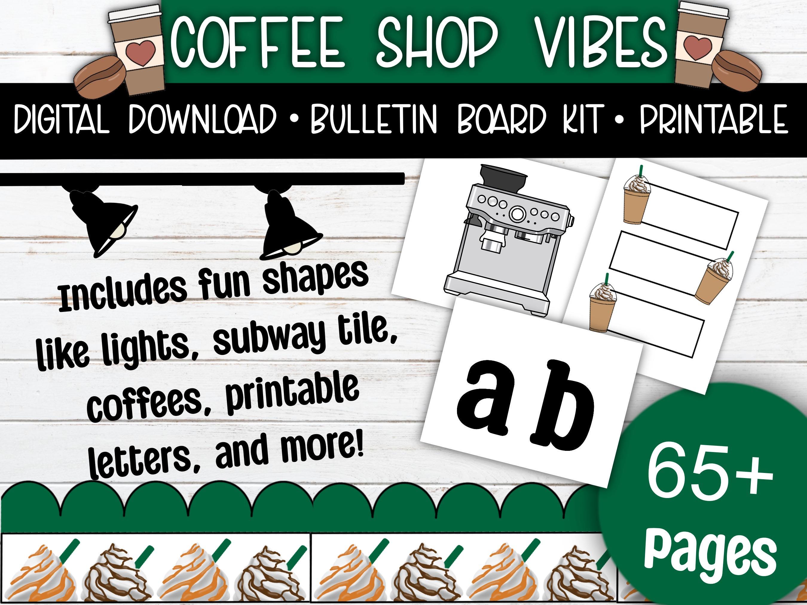 Coffee Shop Bulletin Board Kit - Digital Download - Printable Borders ...
