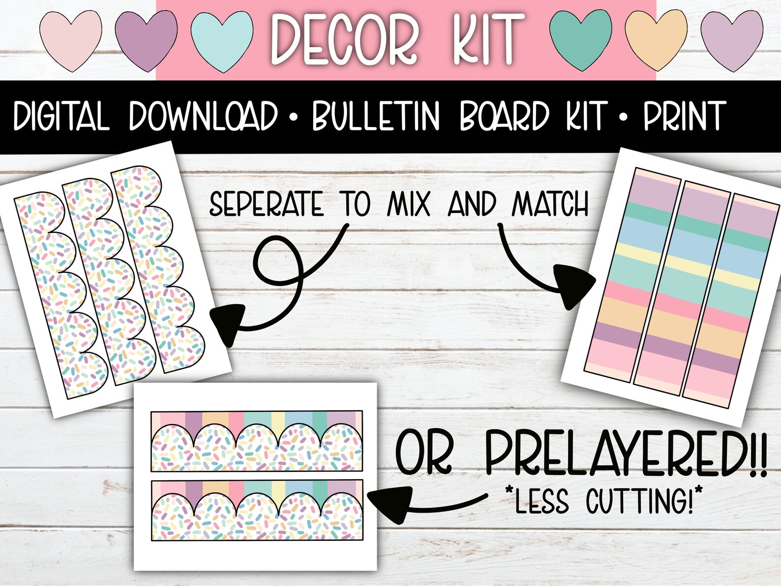 Bulletin Board Decor Kit ~ Banners ~ Borders ~ Digital Download ...