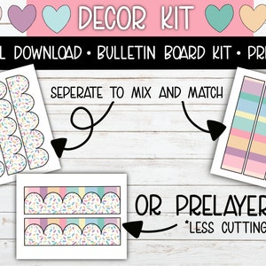 Bulletin Board Decor Kit ~ Banners ~ Borders ~ Digital Download ...