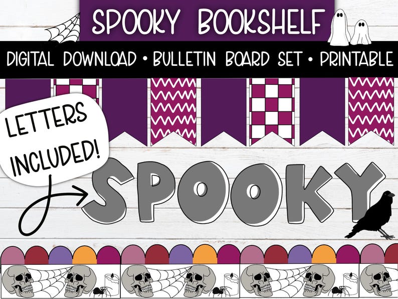 Bookshelf Themed Bulletin Board Kit - Digital Download - Borders ...